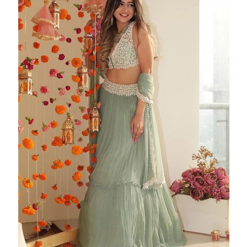 Green Lehenga Choli for Women Indian Wedding Wear Bridal Party - Etsy