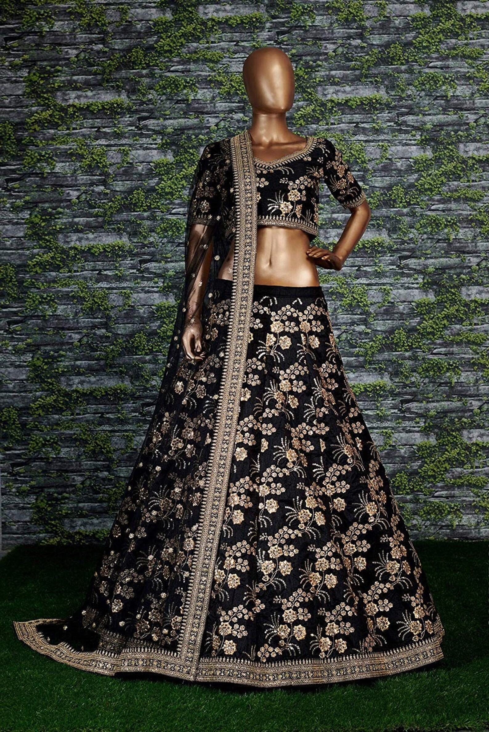 Black Lehenga Choli for Women Wedding Bridal Lengha - Etsy