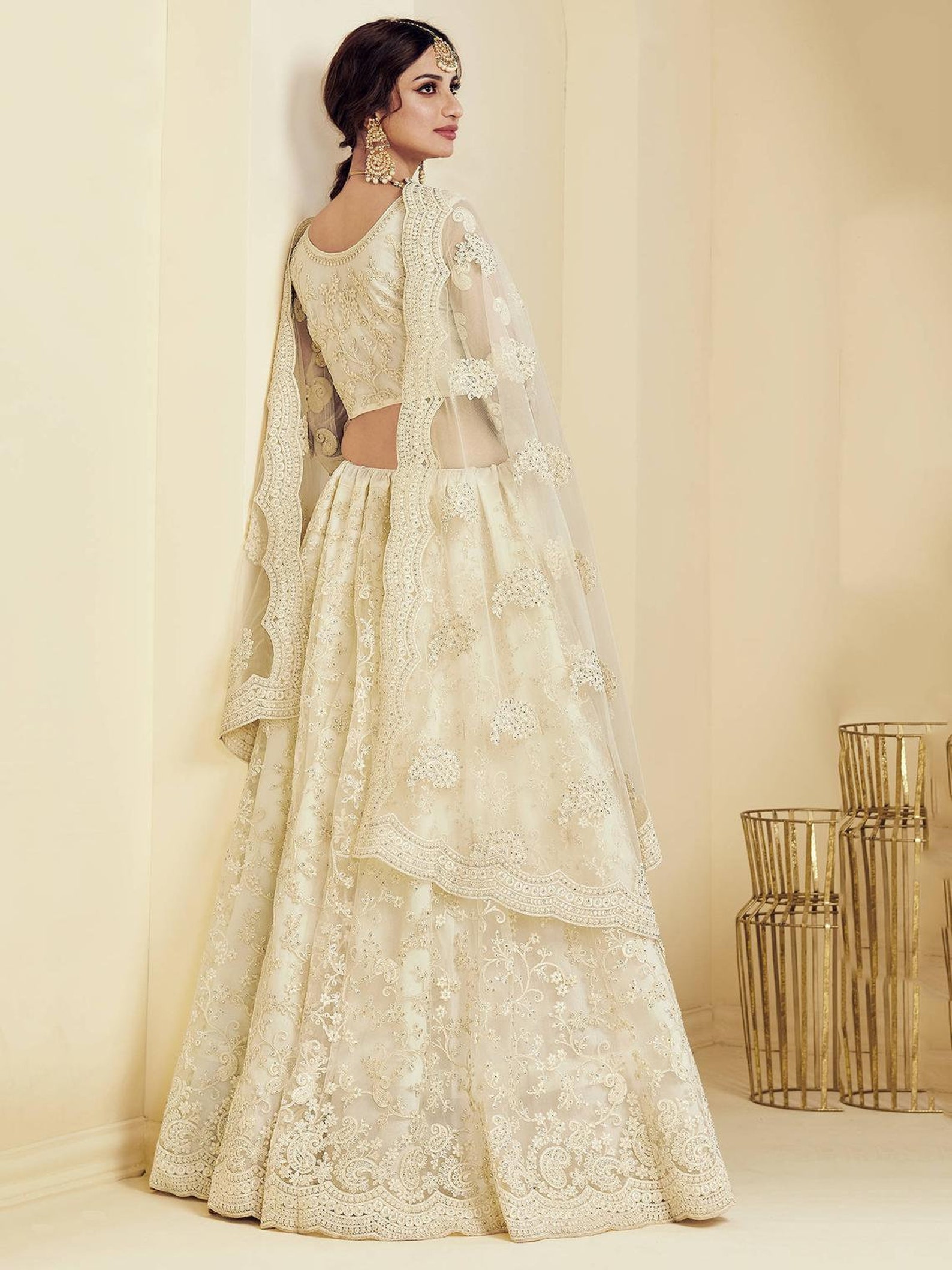 Off White Lehenga Choli For Women Indian Wedding lengha choli | Etsy