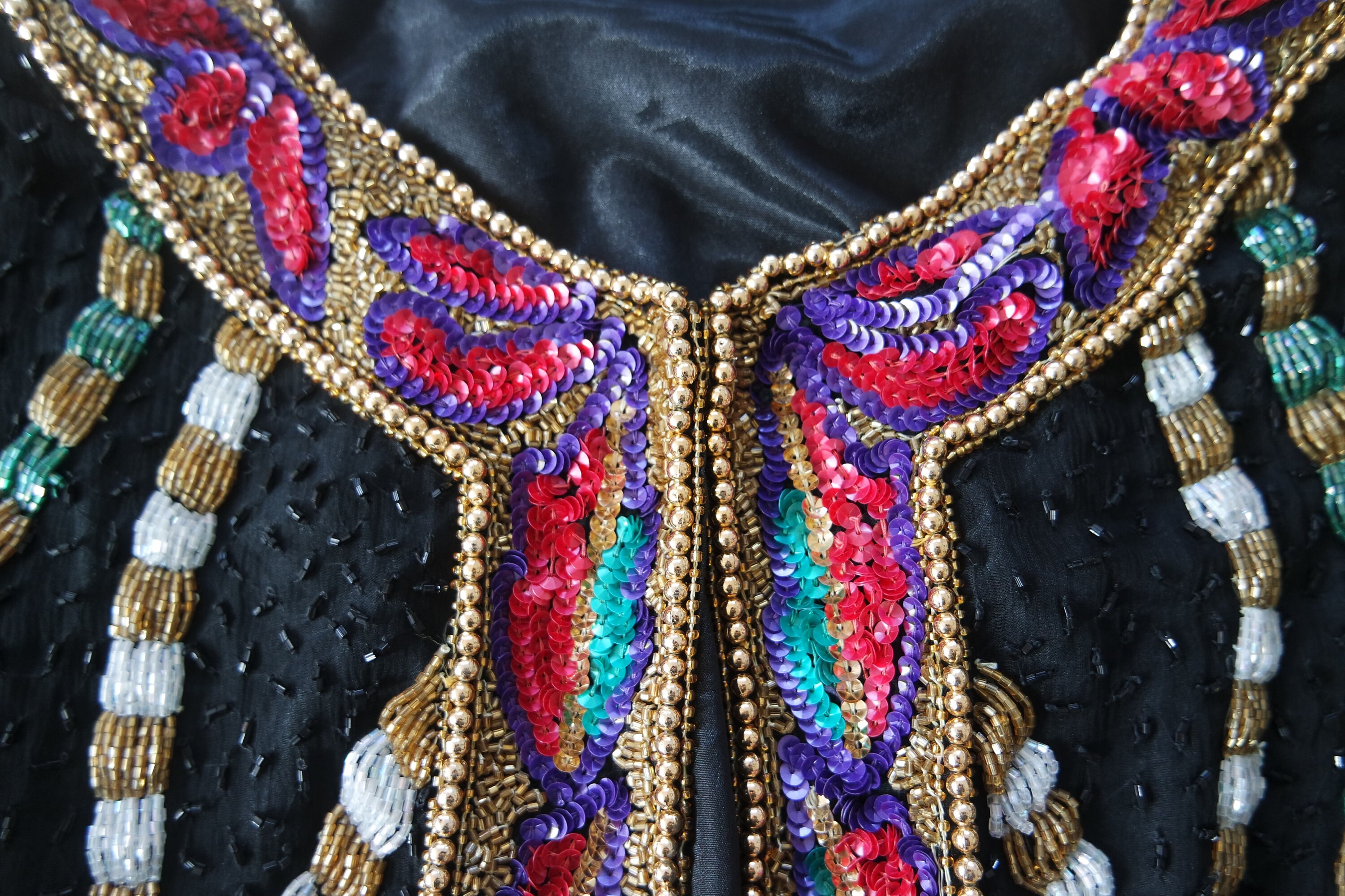 Fully Beaded and Sequined Silk Jacket by Carina 2X Plus Size Formal ...