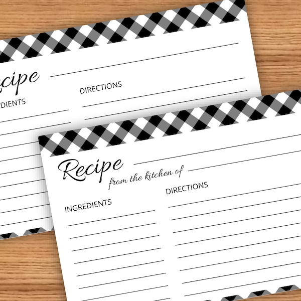 Blank Recipe Cards - Etsy