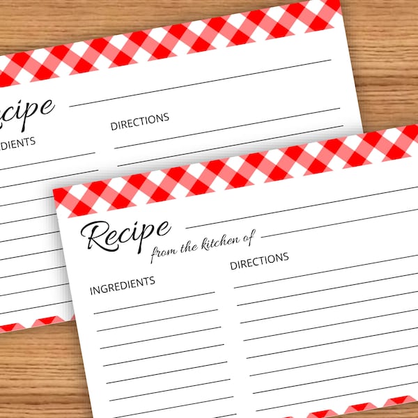 Diy Recipe Cards - Etsy