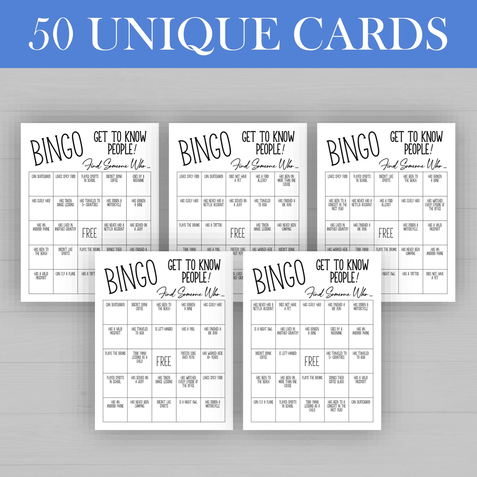 Office Get to Know You Bingo Icebreaker Game for Work, Employee Mix and ...