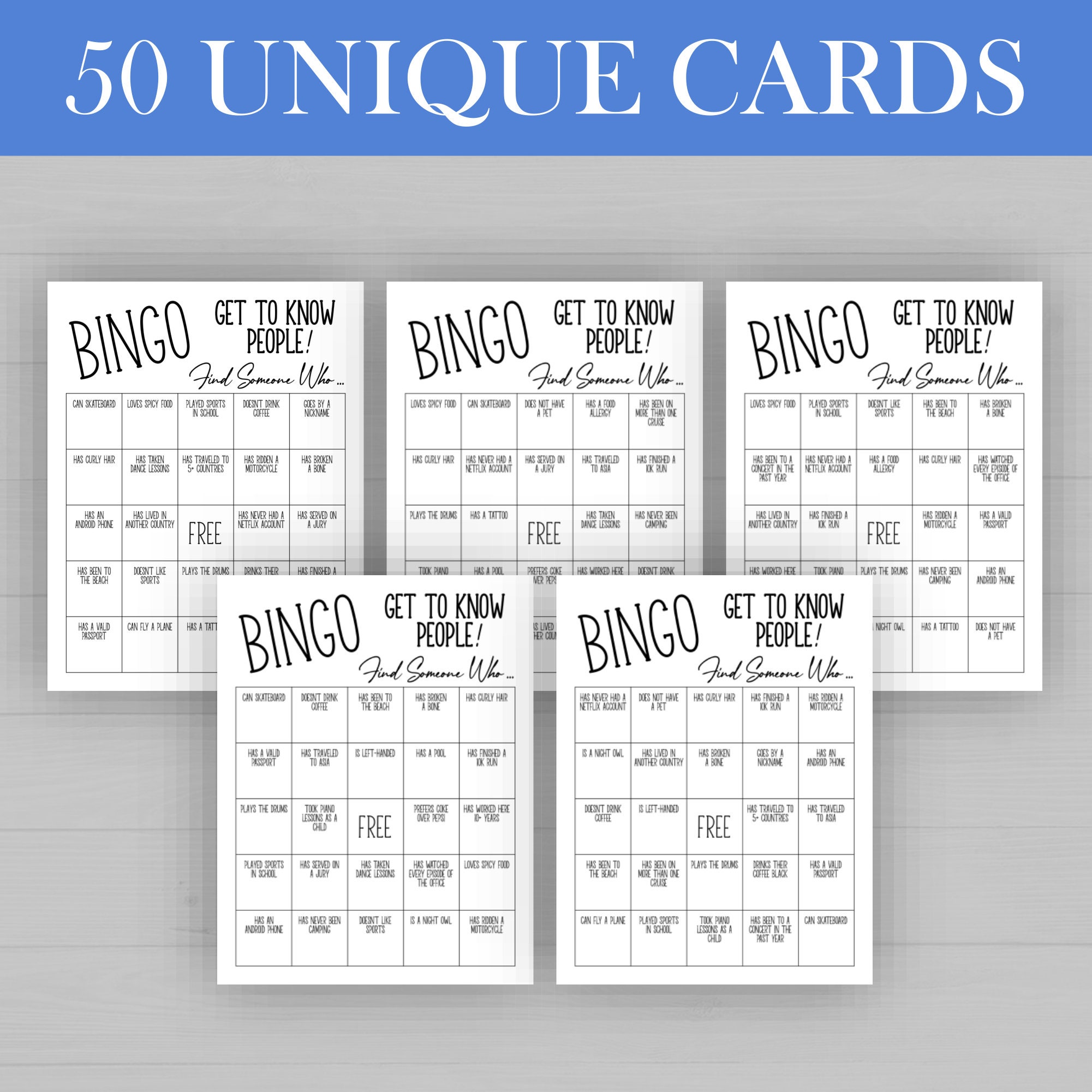 Office Get to Know You Bingo Icebreaker Game for Work, Employee Mix and ...