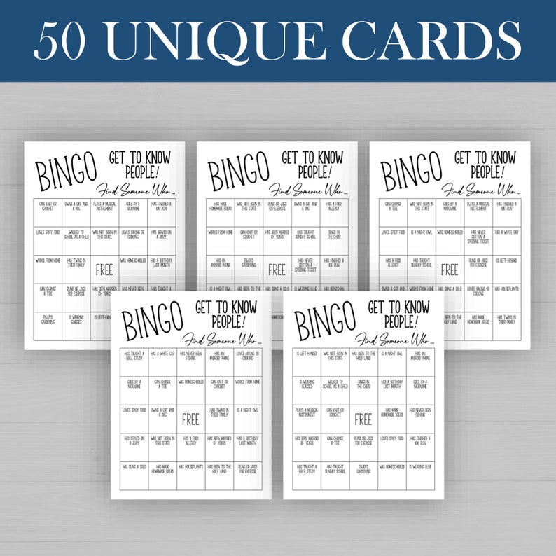 Get to Know You Find the Guest Bingo Game for Church Groups, Mix and ...