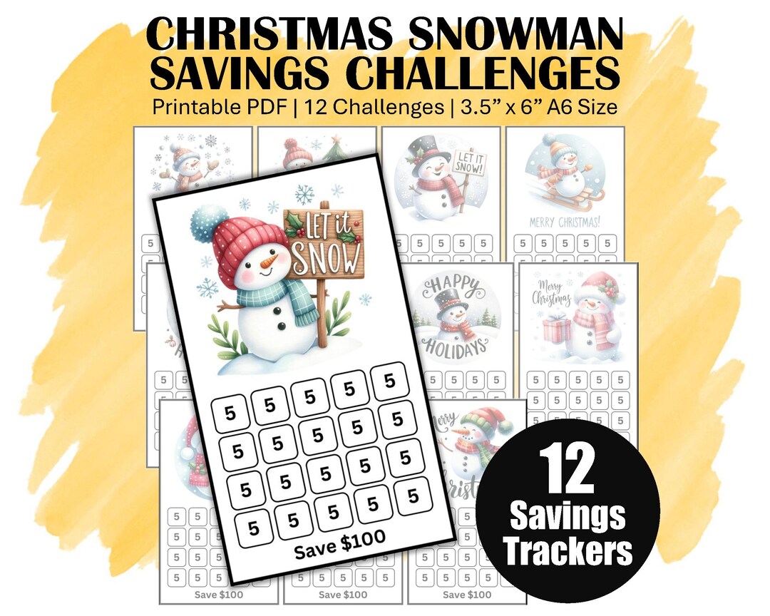 Low Income Christmas Savings Challenge Trackers, Printable A6 Mini ...