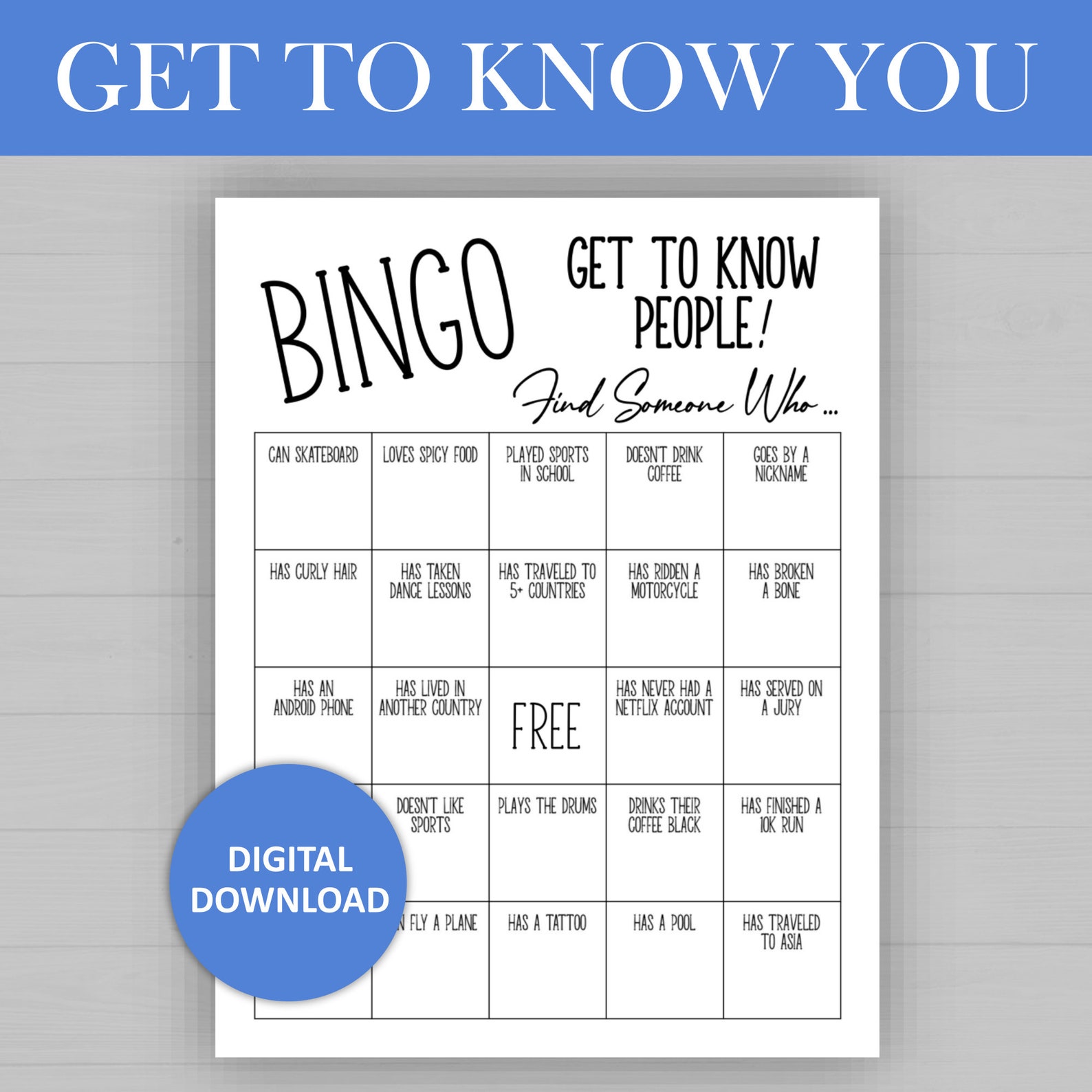 Office Get to Know You Bingo Icebreaker Game for Work, Employee Mix and ...