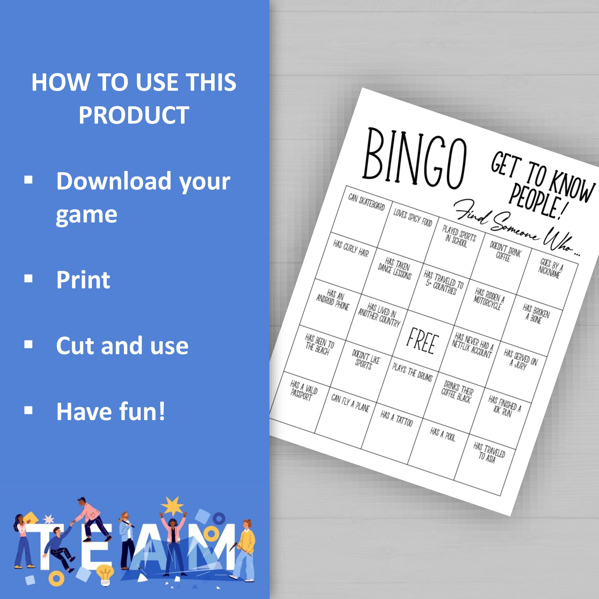 Office Get to Know You Bingo Icebreaker Game for Work, Employee Mix and ...