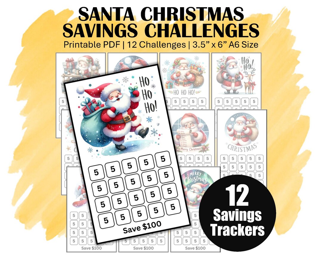 Low Income Christmas Savings Challenge Trackers, Printable A6 Mini ...