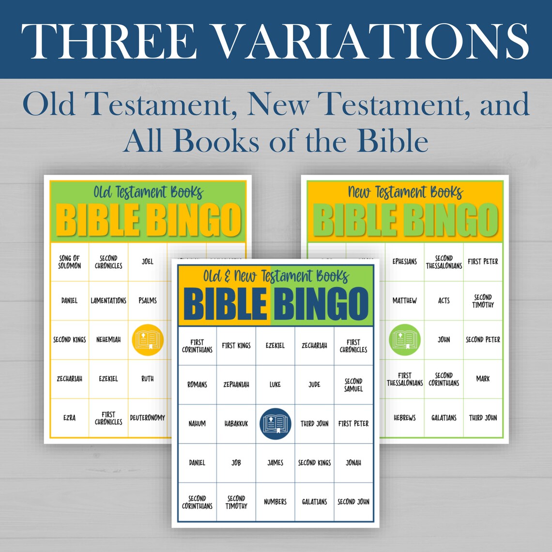 Books of the Bible Bingo Game, Printable Bible Game for Kids, Youth ...