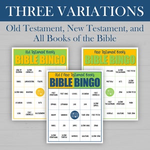 Books of the Bible Bingo Game, Printable Bible Game for Kids, Youth ...