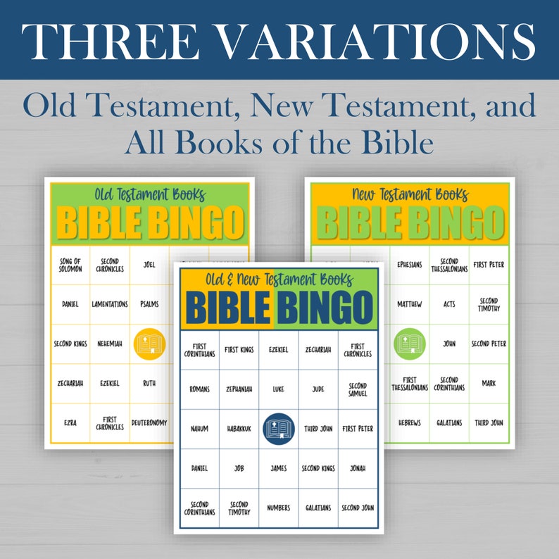 Books of the Bible Bingo Game, Printable Bible Game for Kids, Youth ...