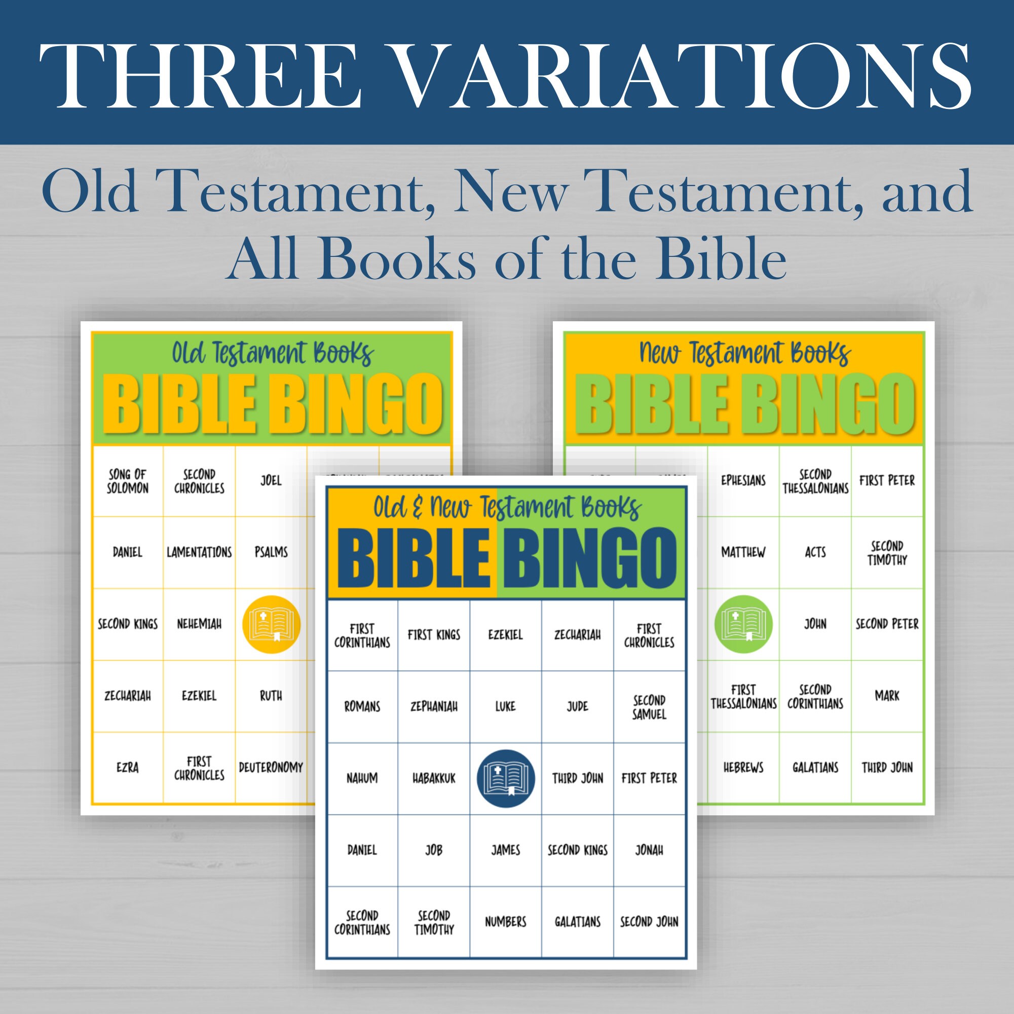 Books of the Bible Bingo Game, Printable Bible Game for Kids, Youth ...