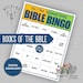Books of the Bible Bingo Game, Printable Bible Game for Kids, Youth ...