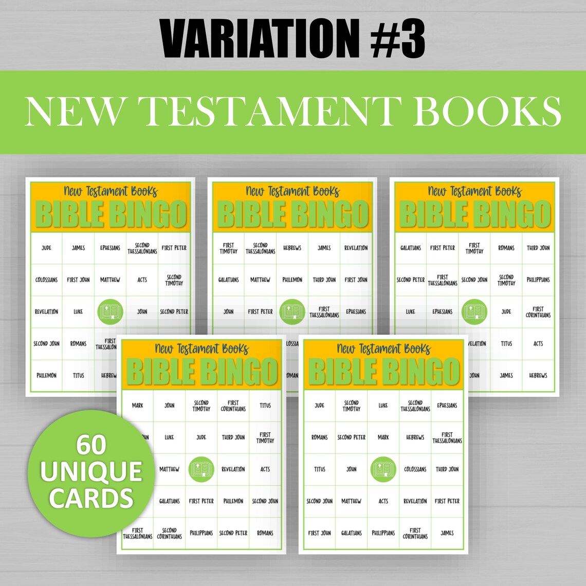 Books of the Bible Bingo Game, Printable Bible Game for Kids, Youth ...
