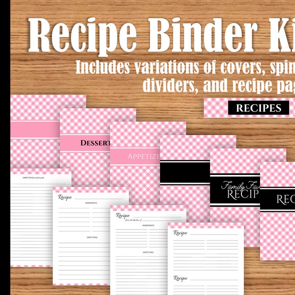 Cookbook Dividers Printable - Etsy