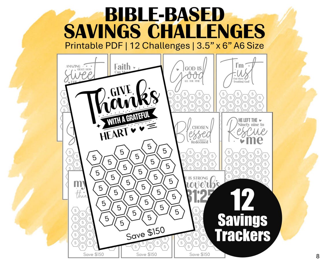 Mini Savings Challenge Trackers, Printable A6 Sized Savings Challenges ...