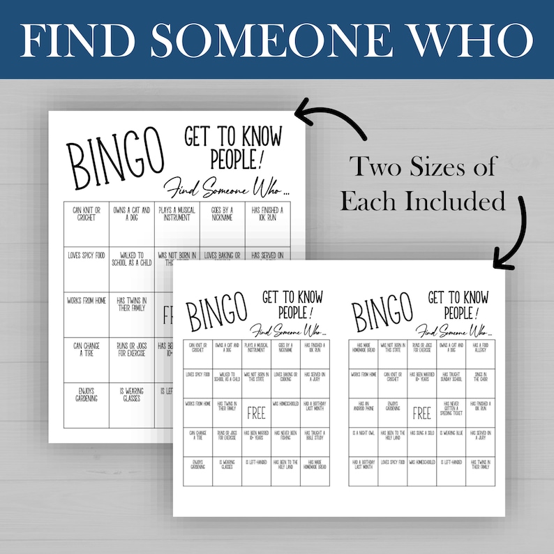 Get to Know You Find the Guest Bingo Game for Church Groups, Mix and ...