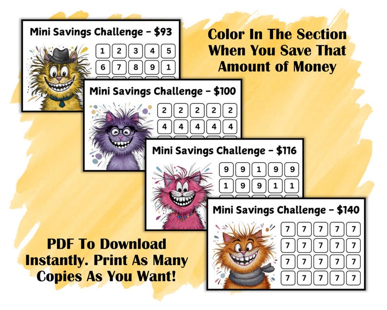 Low Income Savings Challenge Trackers, Printable A6 Mini Money Saving ...