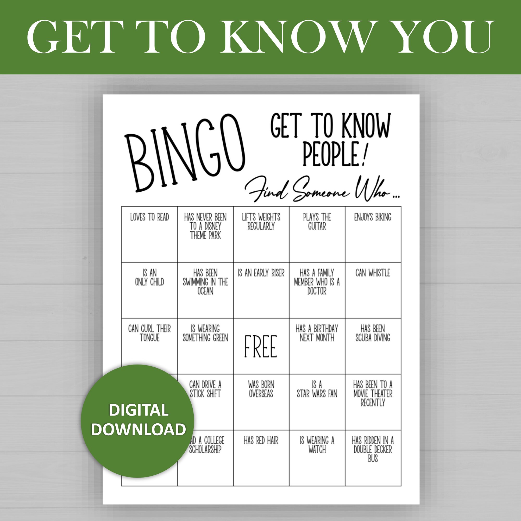 Get to Know You Find Someone Who Adult Bingo Game for Any Occasion, Mix ...