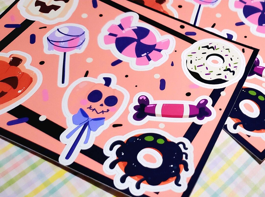 Halloween Candy Sticker Sheet - Etsy