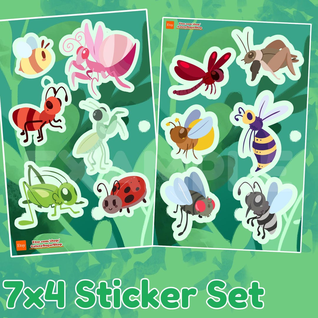 Cute Bug Sticker Set - Etsy