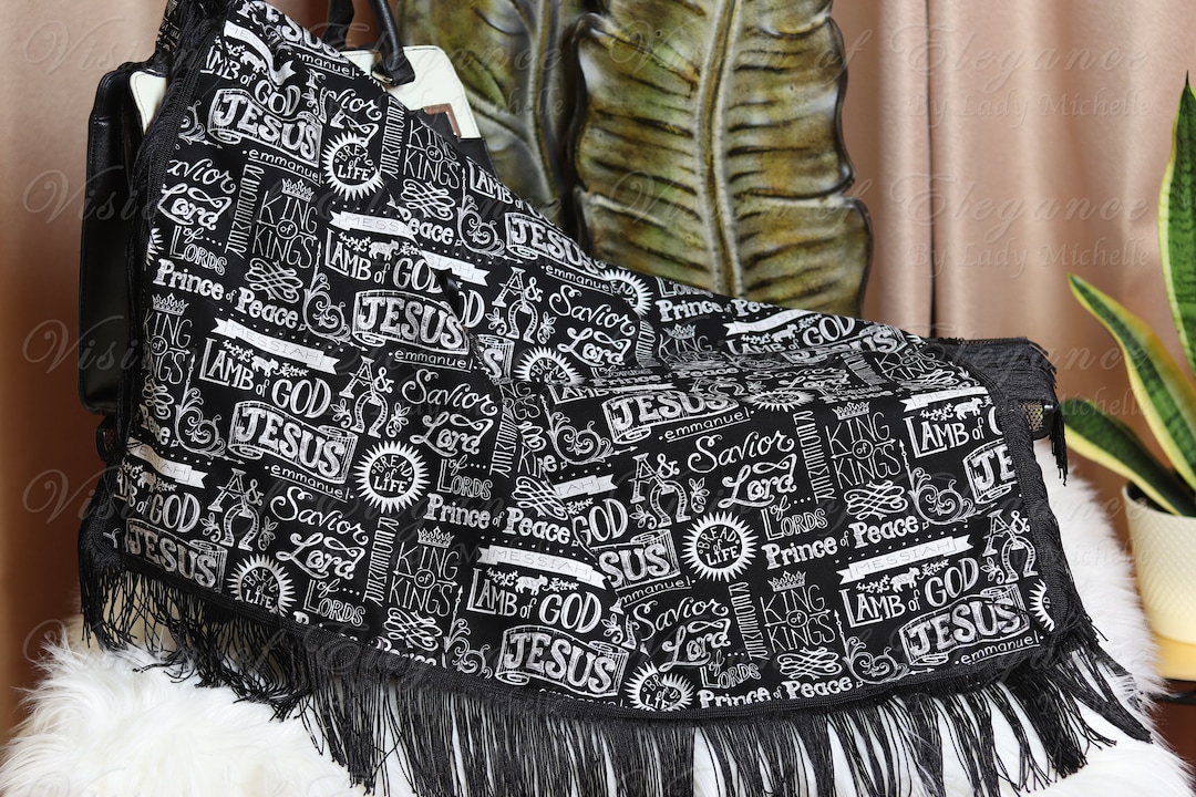 Spiritual Lap Scarf - Lap Scarves for Church - Black and White Lap ...