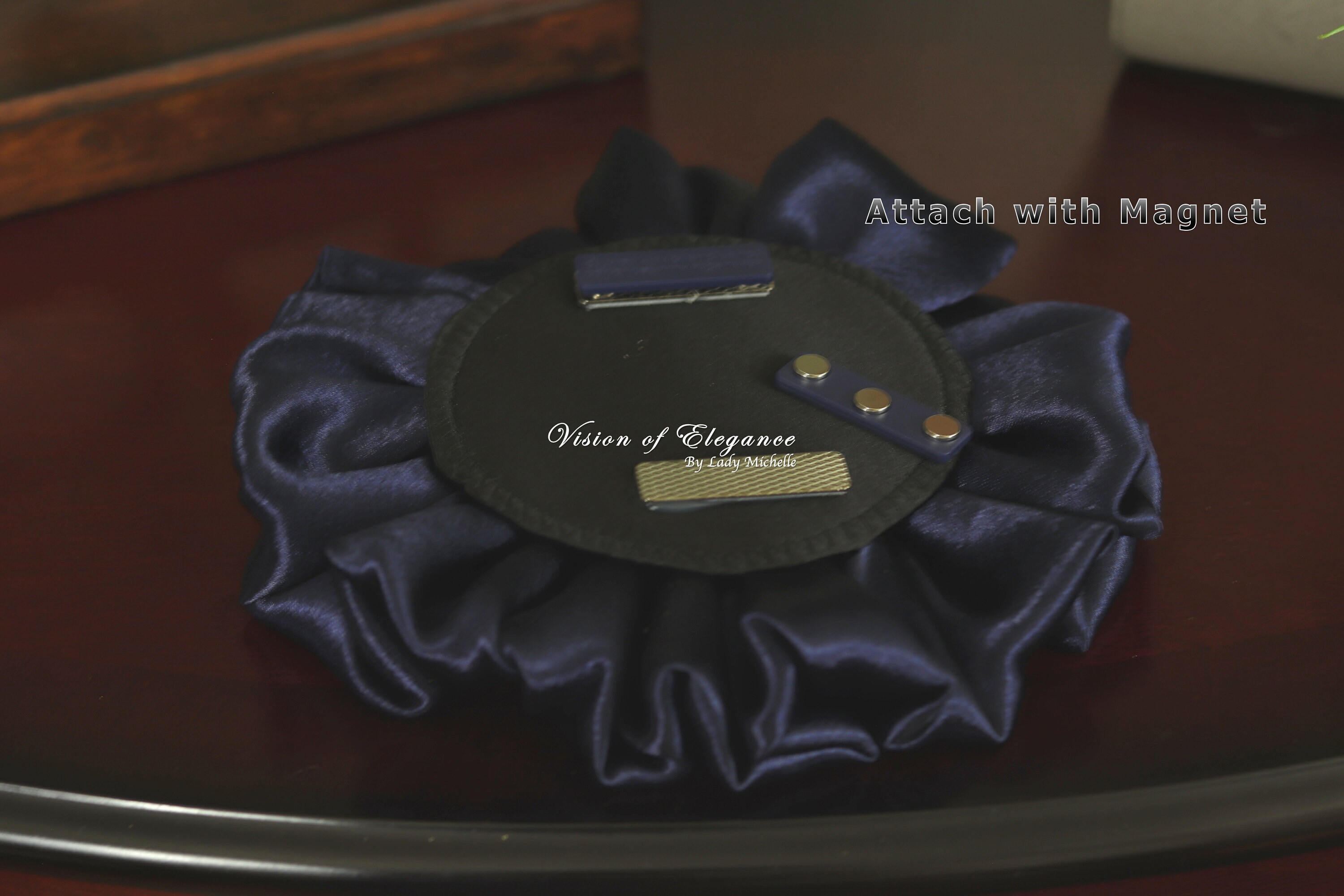 Midnight Blue Flower Shoulder Pin Navy Blue Fabric Flower - Etsy