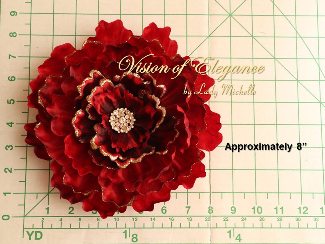 Red Silk Flower Shoulder Pin Shoulder Corsage Flower Pin | Etsy