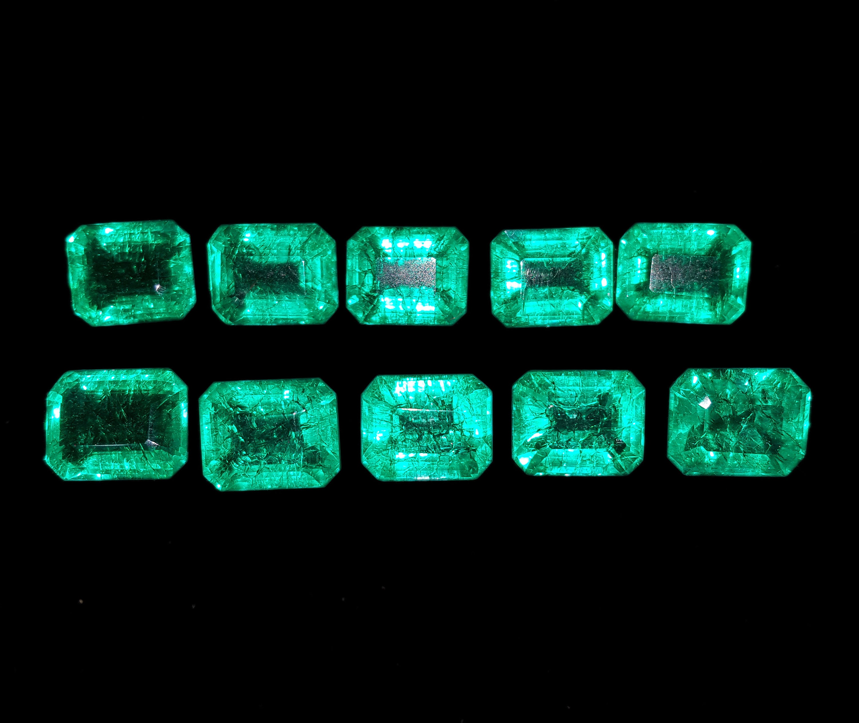 Loose Gemstone Natural Emerald Cut 10 Pcs Certified | Etsy