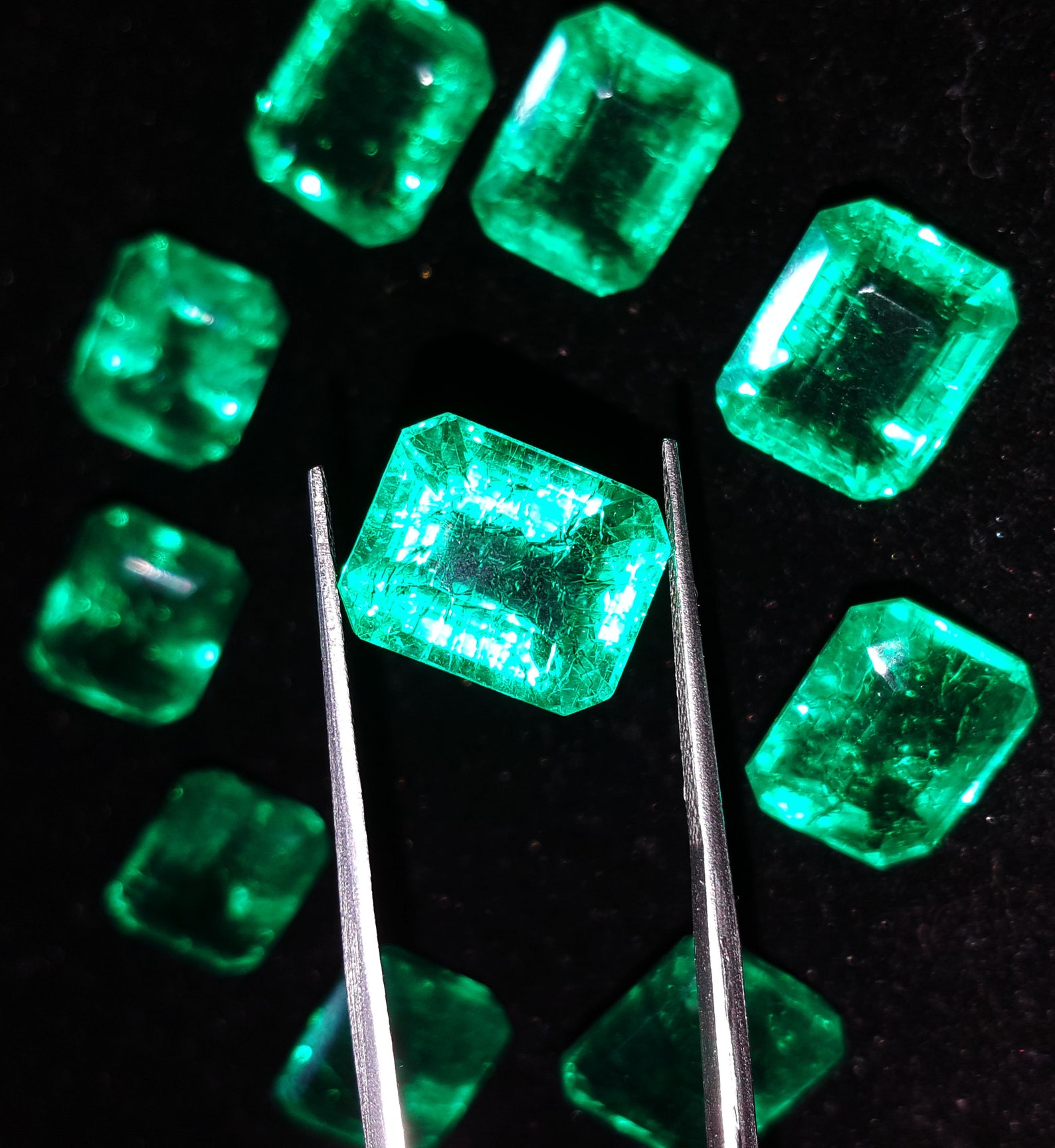 Loose Gemstone Natural Emerald Cut 10 Pcs Certified | Etsy