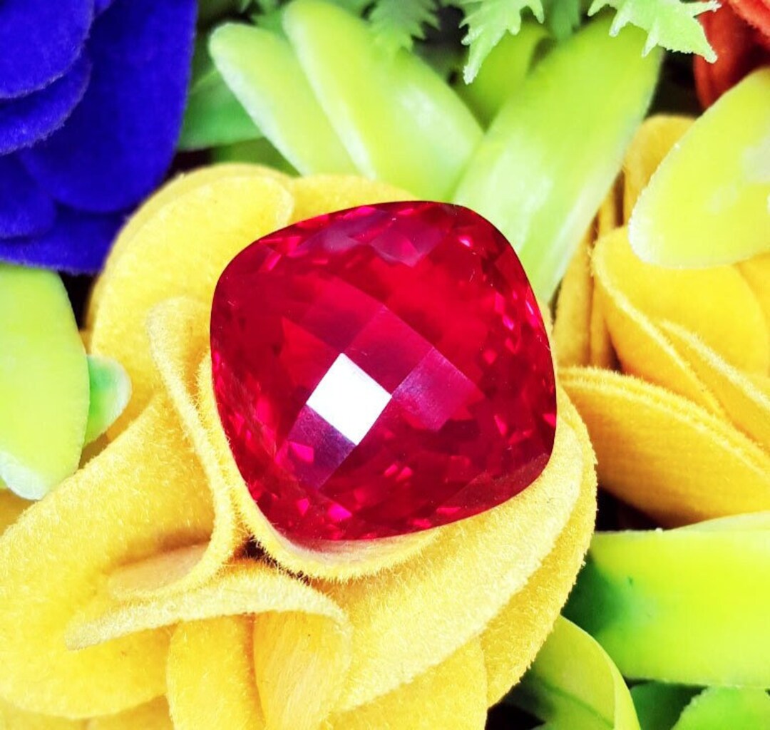 Natural Red Ruby 27 Ct Loose Gemstone Transparent Cushion Shape ...