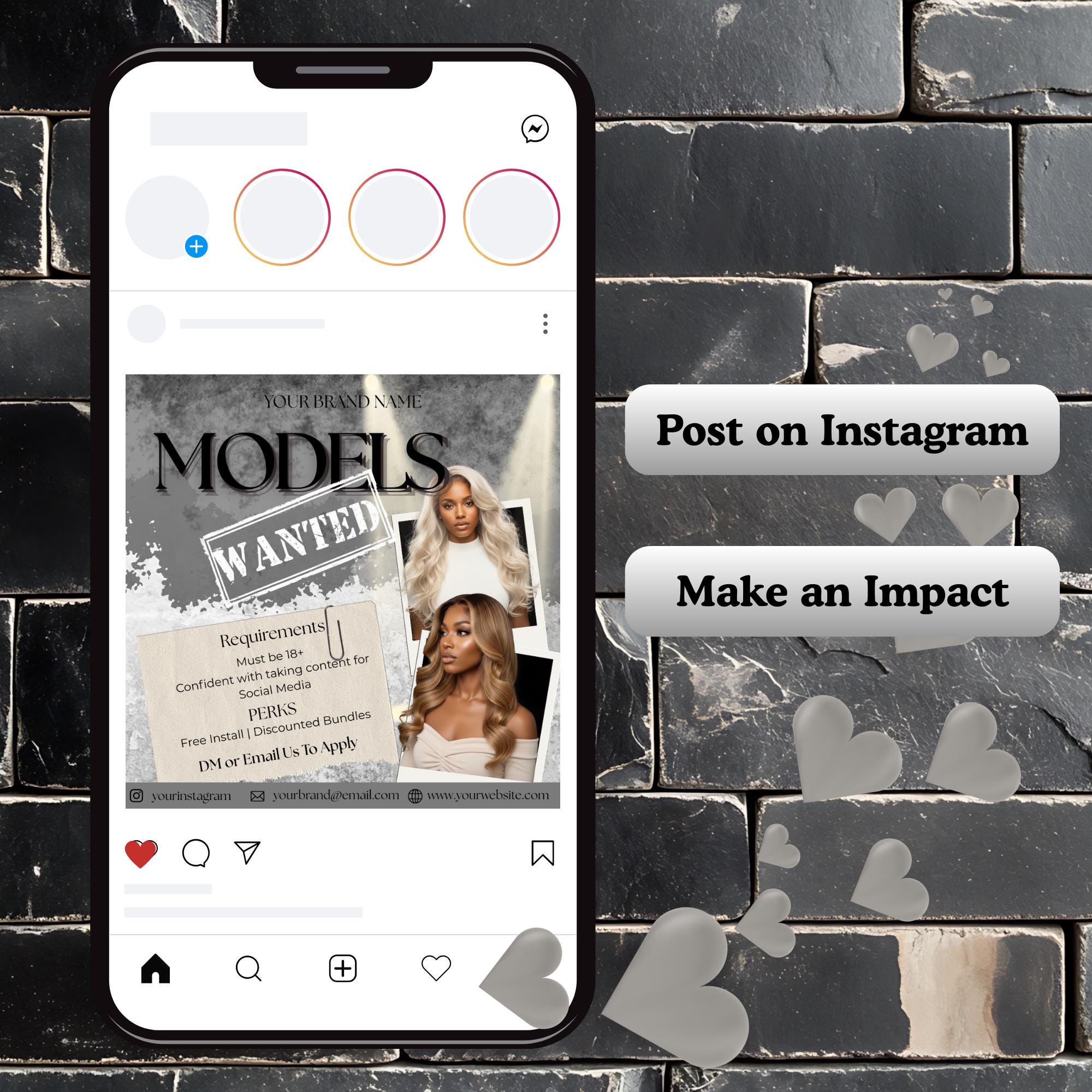 Looking for Models Flyer| Hair Models Wanted Flyer Template | Wig ...