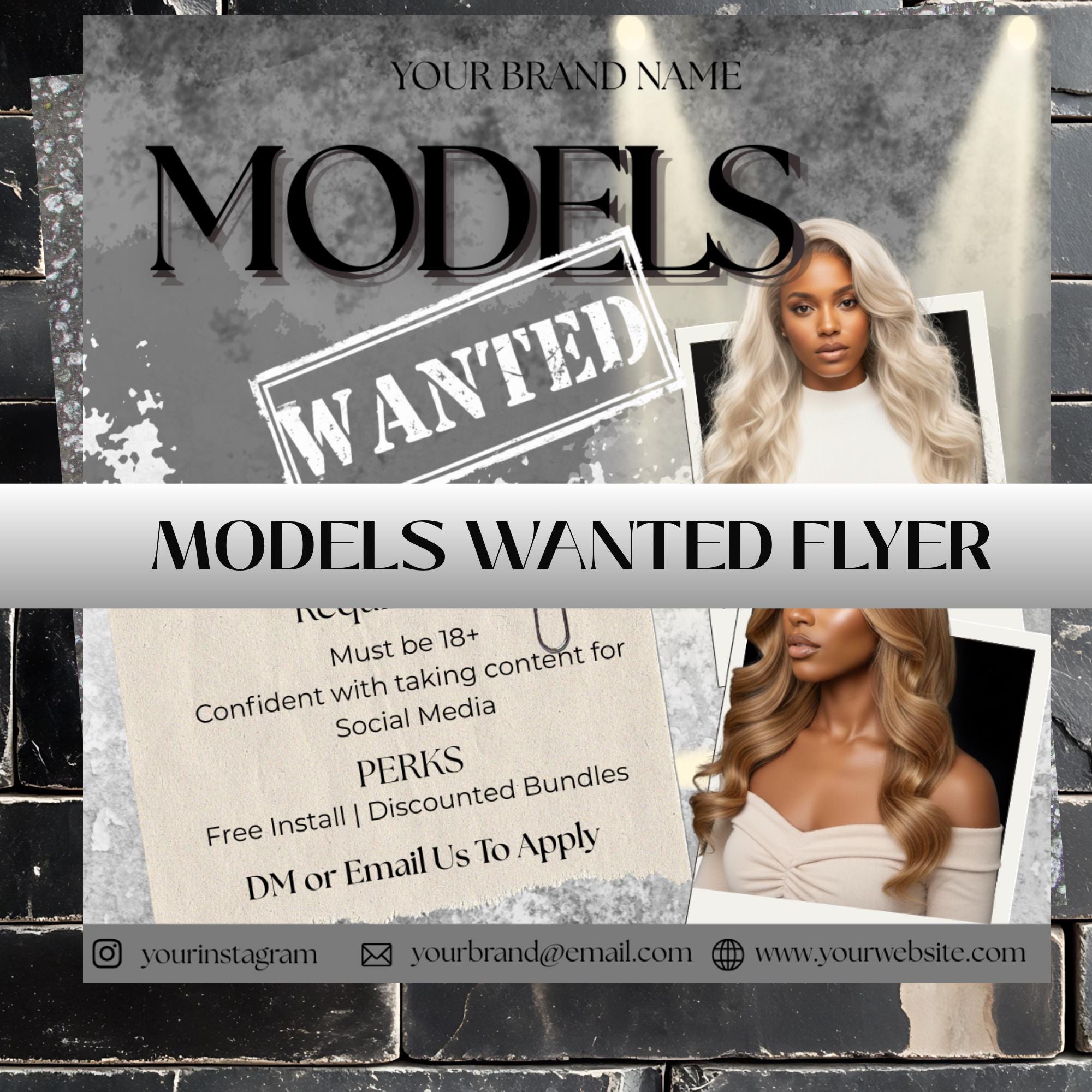 Looking for Models Flyer| Hair Models Wanted Flyer Template | Wig ...