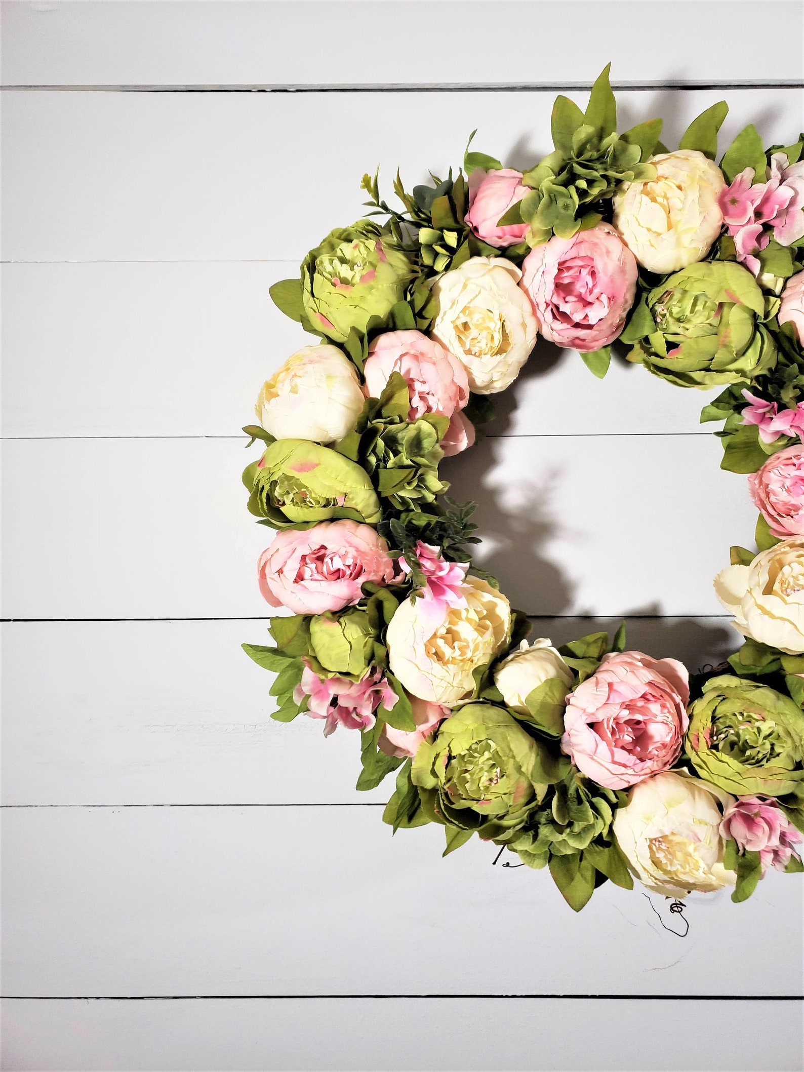 Pink and Green Peony Wreath Spring Peony Wreath Pink Spring - Etsy