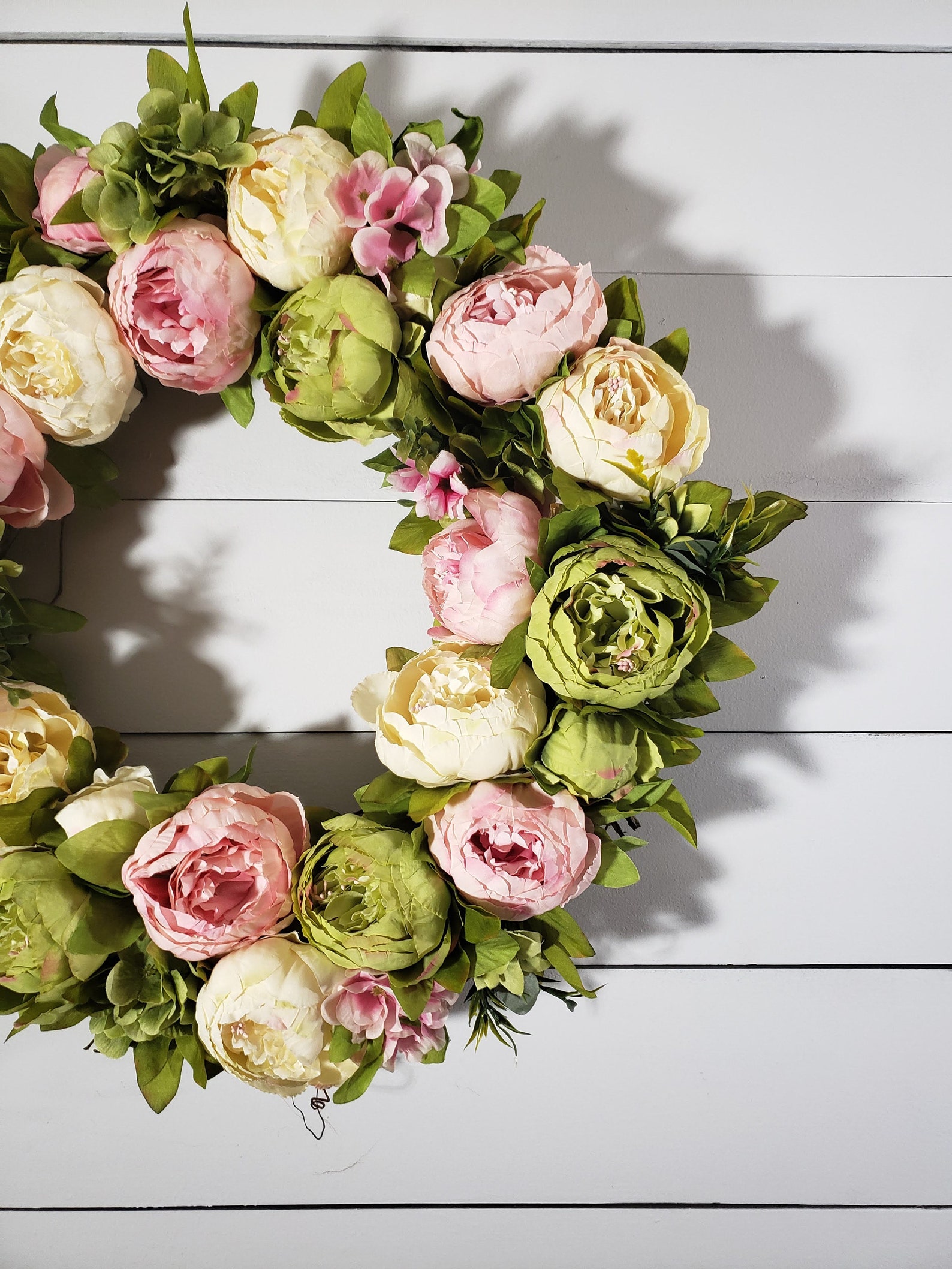 Pink and Green Peony Wreath Spring Peony Wreath Pink Spring | Etsy