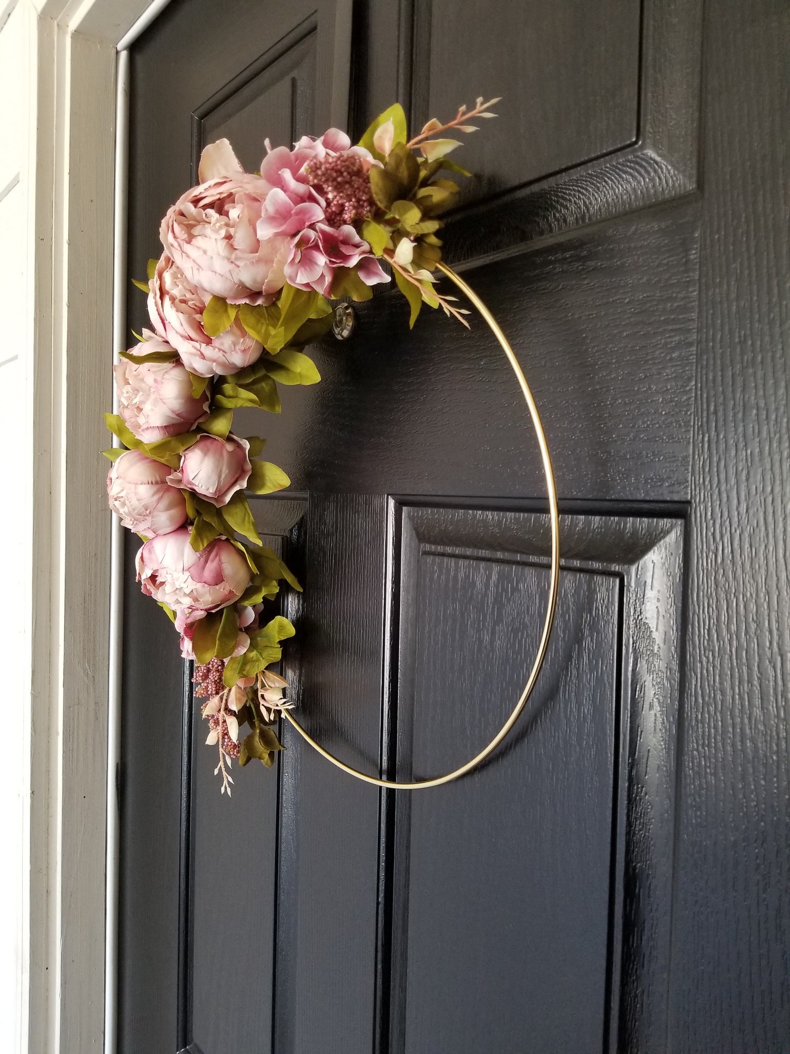 Peony Wreath Spring Peony Wreath Pink Modern Wreath Hoop | Etsy