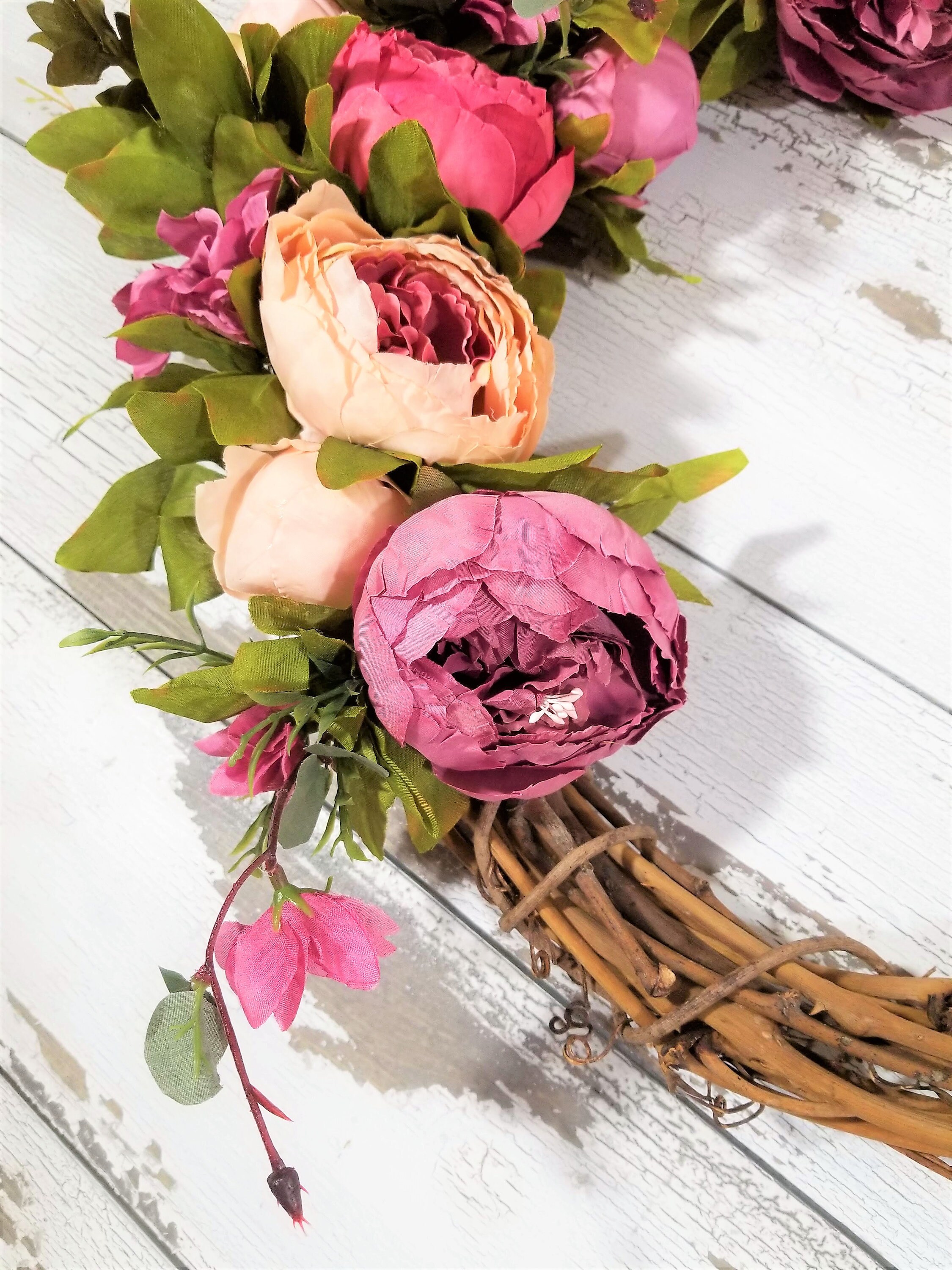 Pink Peony Wreath Spring Peony Wreath Pink Spring Wreath | Etsy