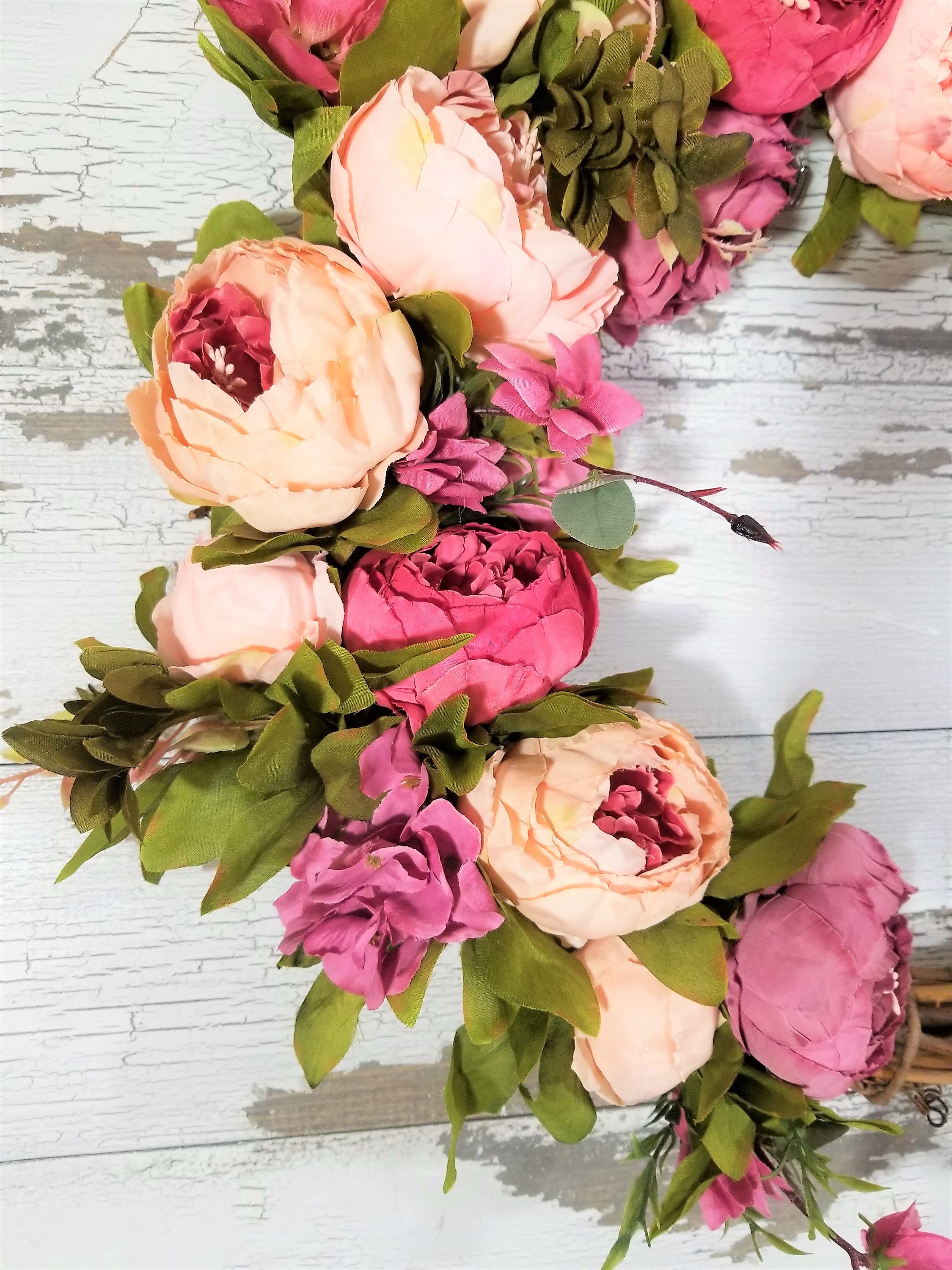 Pink Peony Wreath Spring Peony Wreath Pink Spring Wreath | Etsy