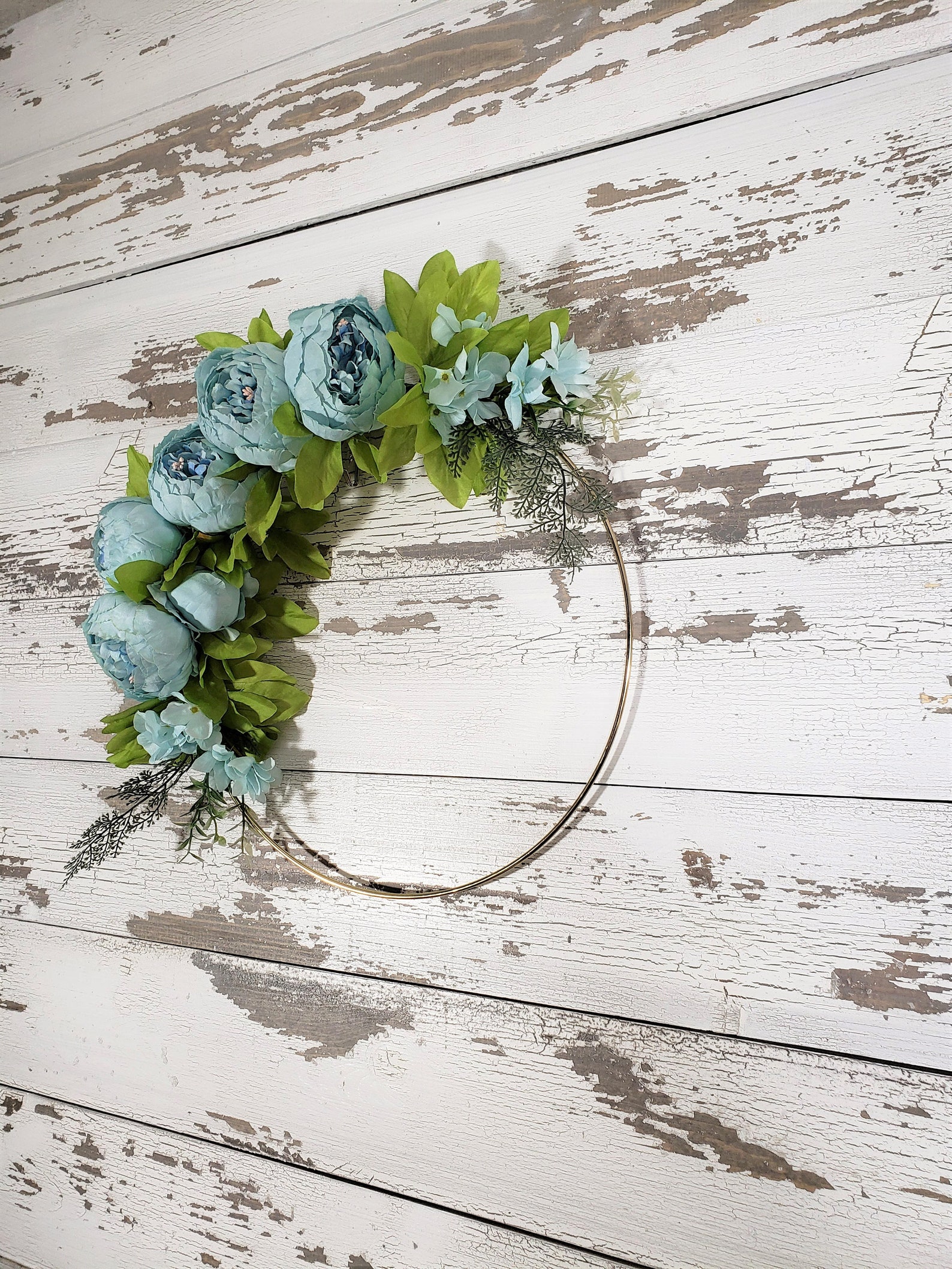 Light Blue Wreath Spring Peony Wreath Baby Blue Modern - Etsy