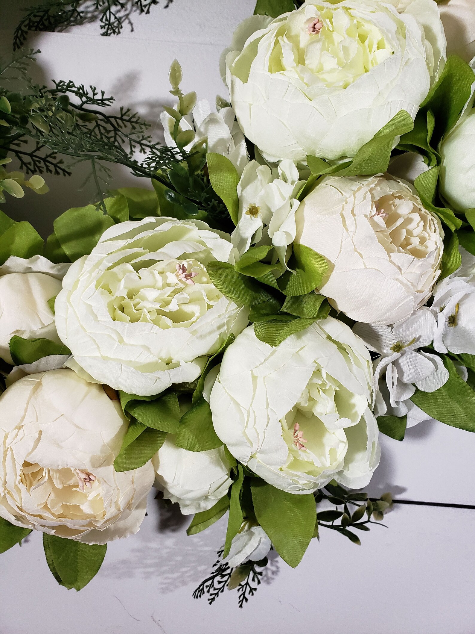 Spring Peony Wreath White Peony Wreath White and Green - Etsy