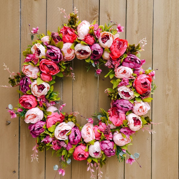 Pink Wreath - Etsy