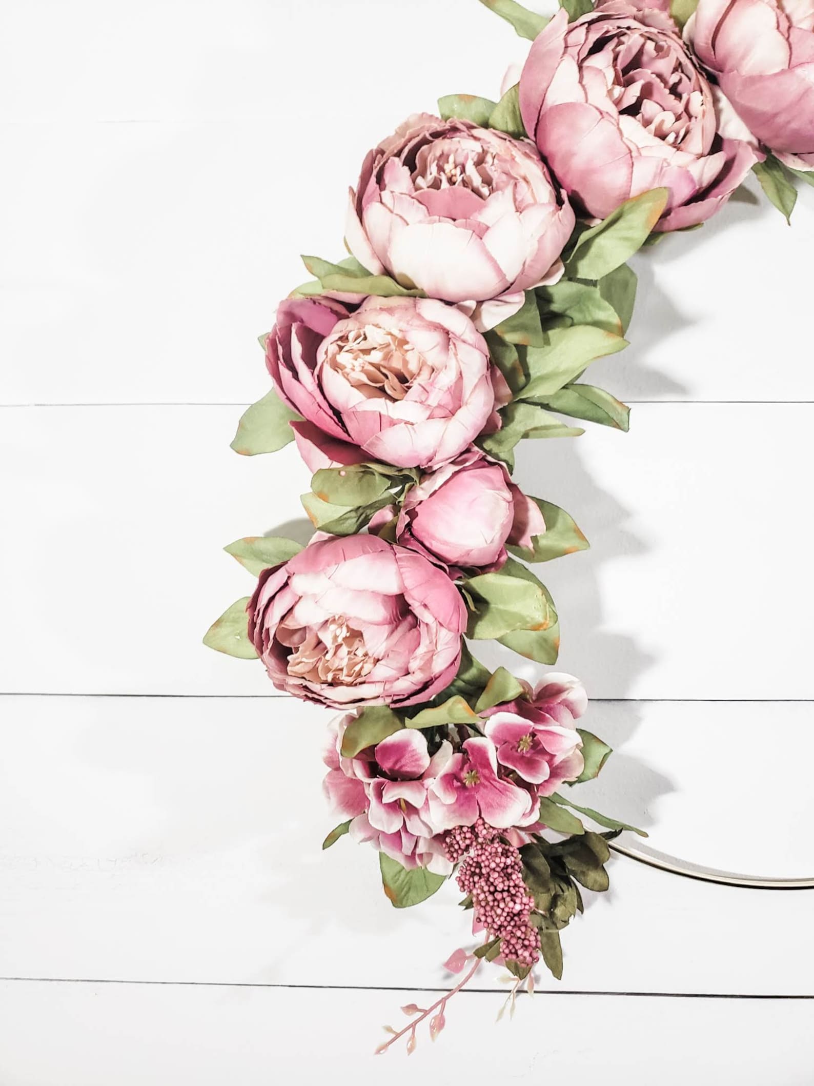 Peony Wreath Spring Peony Wreath Pink Modern Wreath Hoop | Etsy