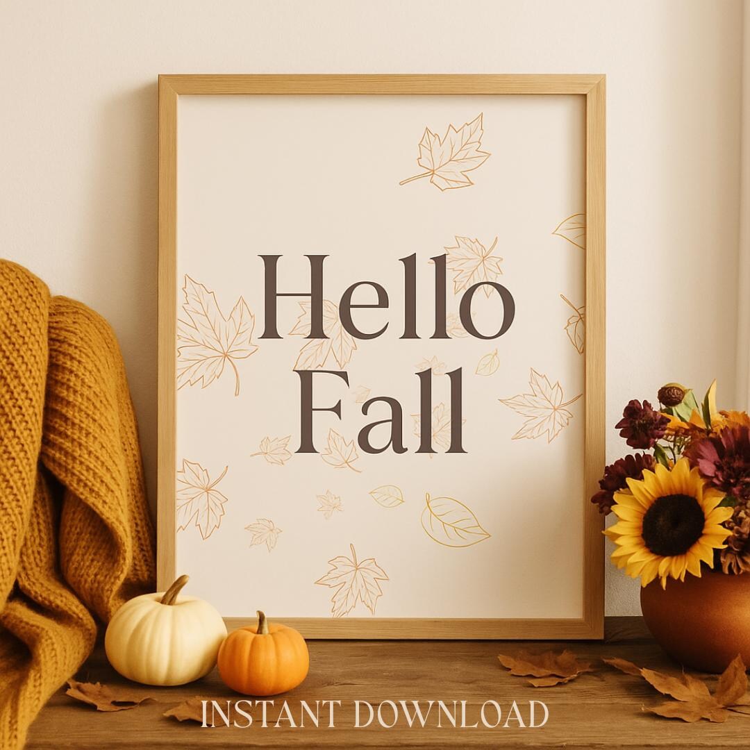 Fall Wall Art Printable Bundle | Cozy Autumn Decor | Hello Fall ...