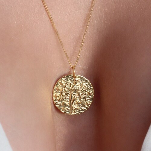 Gold Aphrodite Coin Necklace - Etsy
