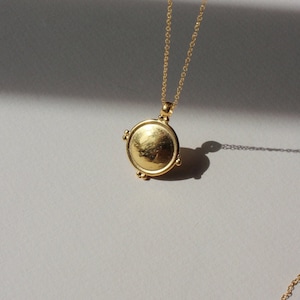 24k Gold Plated Round Pendant Necklace, Ancient Coin Coin Necklace ...
