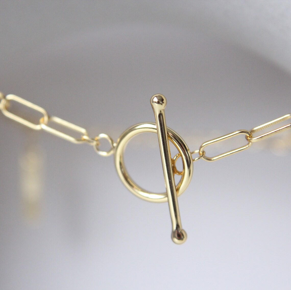 14k Gold Toggle Choker Gold Toggle Necklace Double Strand | Etsy UK