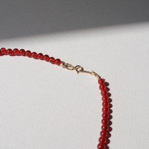 4mm Red Agate Necklace With Removable 14k Gold Filled Star Charm, Red ...