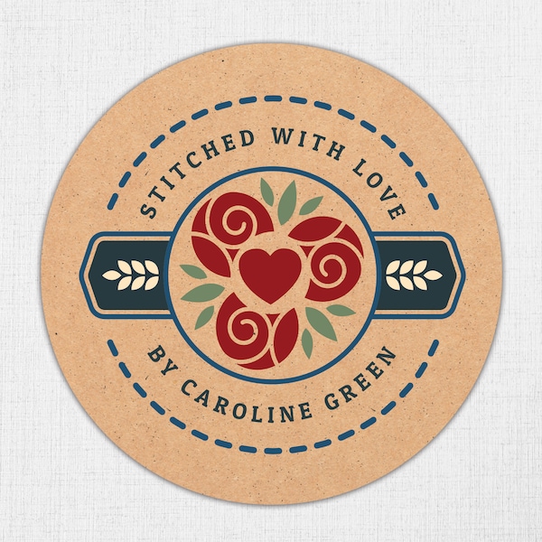 Stitched With Love Label - Etsy