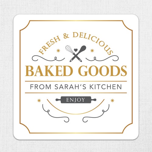 100 Labels PERSONALIZED From the Kitchen Of... Baking - Etsy